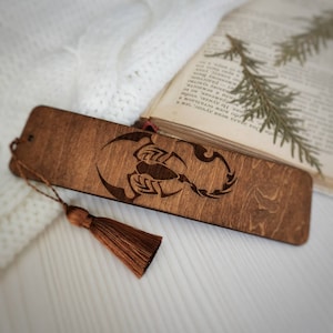 Scorpion Engraved Wooden Bookmark, Egyptian Serqet Goddess - Etsy