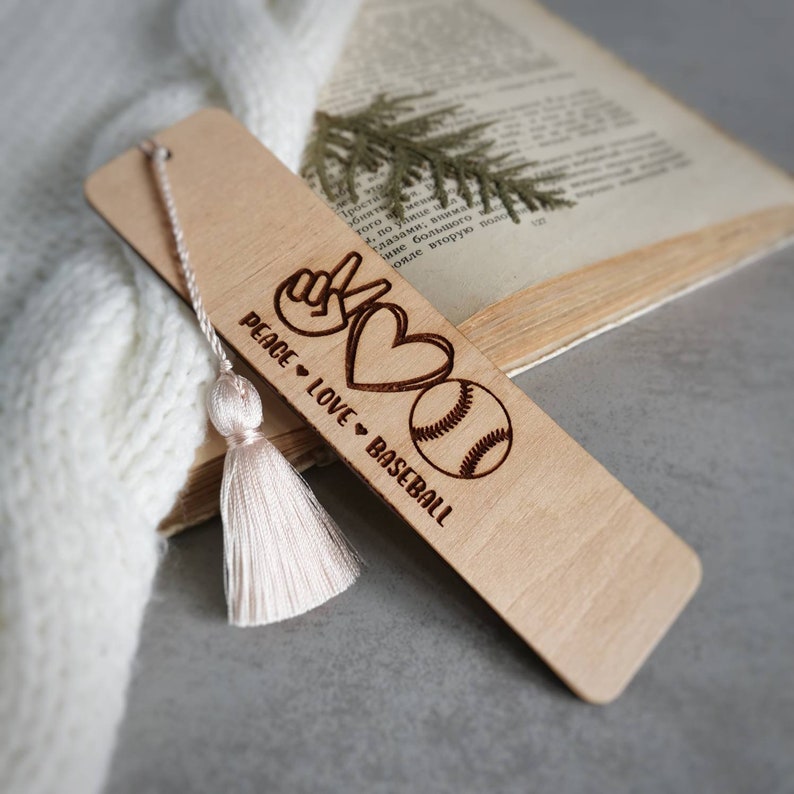 Personalized Baseball Bookmark Custom Quote Engraved Wooden Bookmark ...