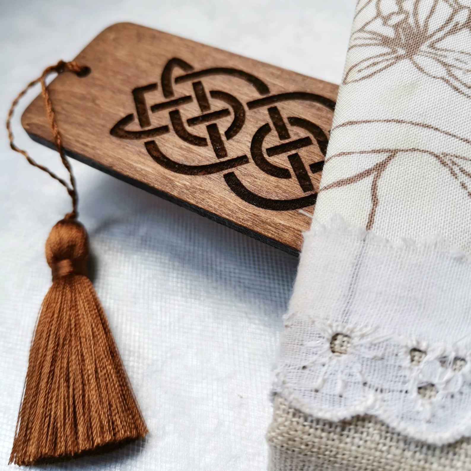 Celtic Bookmark Engraved Wooden Bookmark With Tassel Irish - Etsy