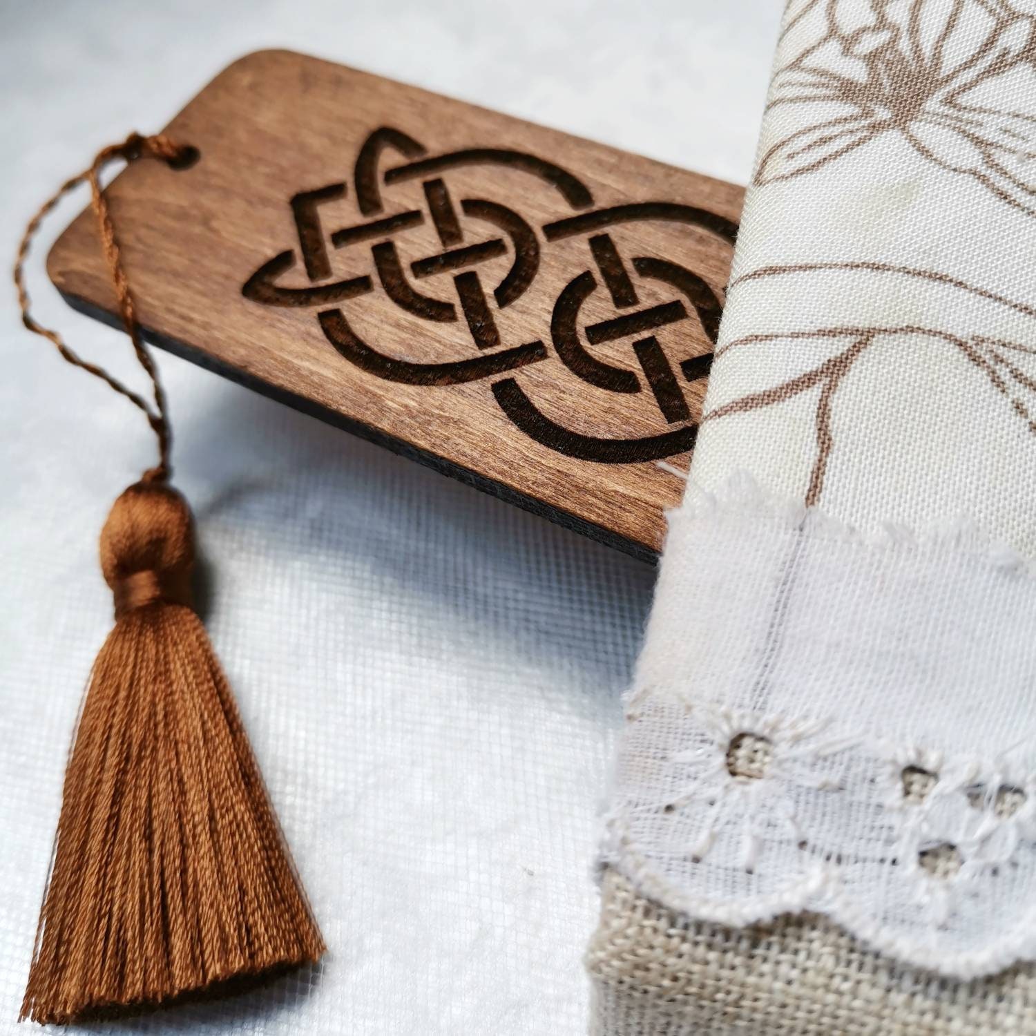 Celtic Bookmark Engraved Wooden Bookmark With Tassel Irish - Etsy