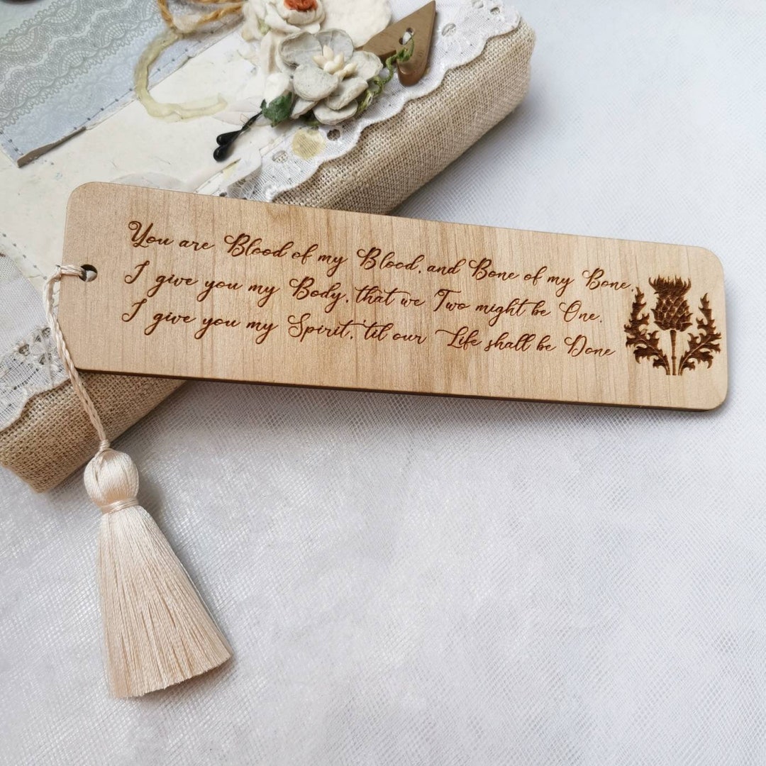 Custom Wood Bookmark, Personalized Scottish Thistle Gifts Engraved ...