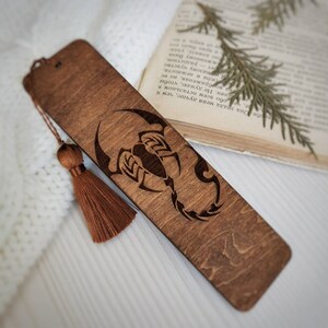 Scorpion Engraved Wooden Bookmark, Egyptian Serqet Goddess - Etsy