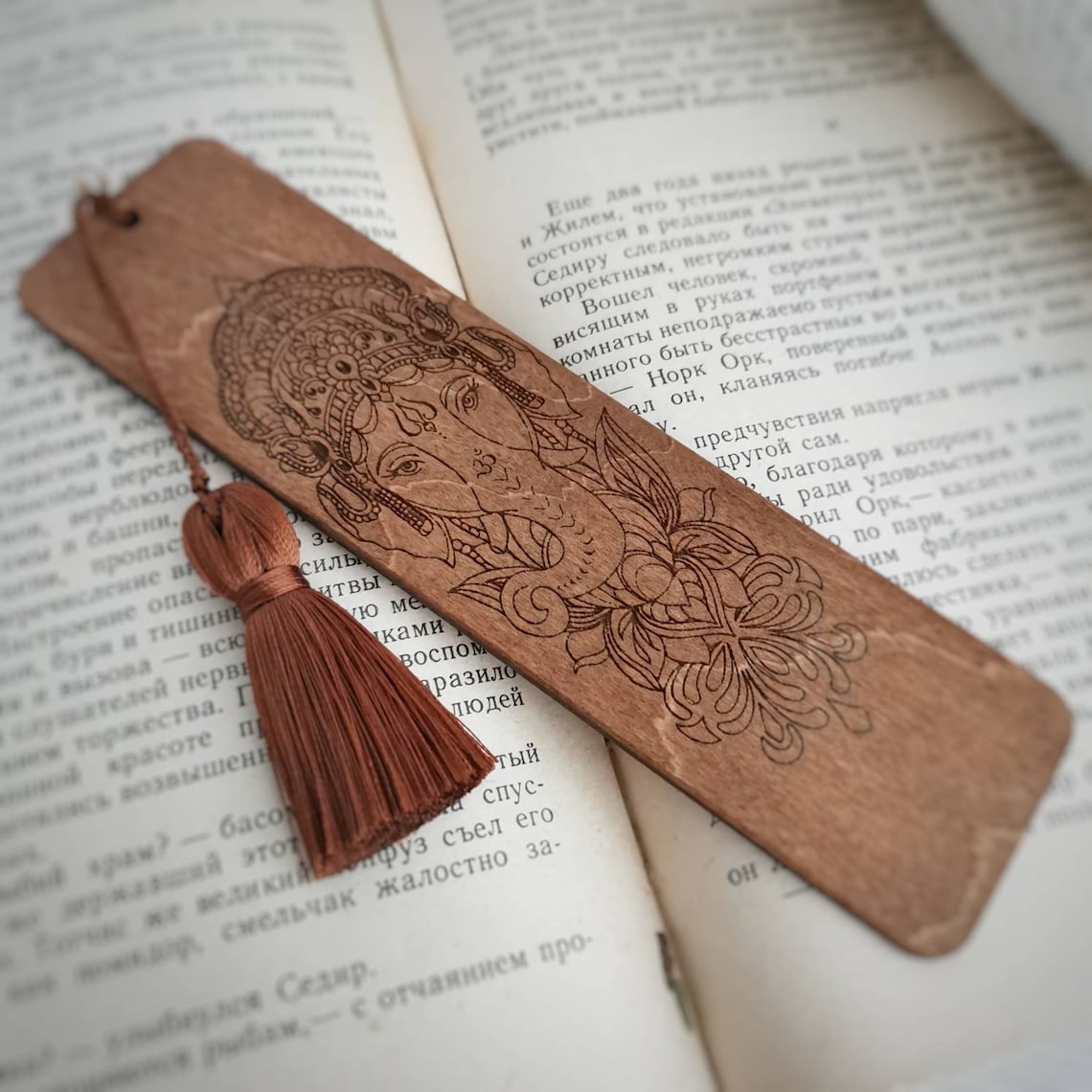 Lord Ganesha Bookmark Hindu God Elephant Engraved Wooden - Etsy