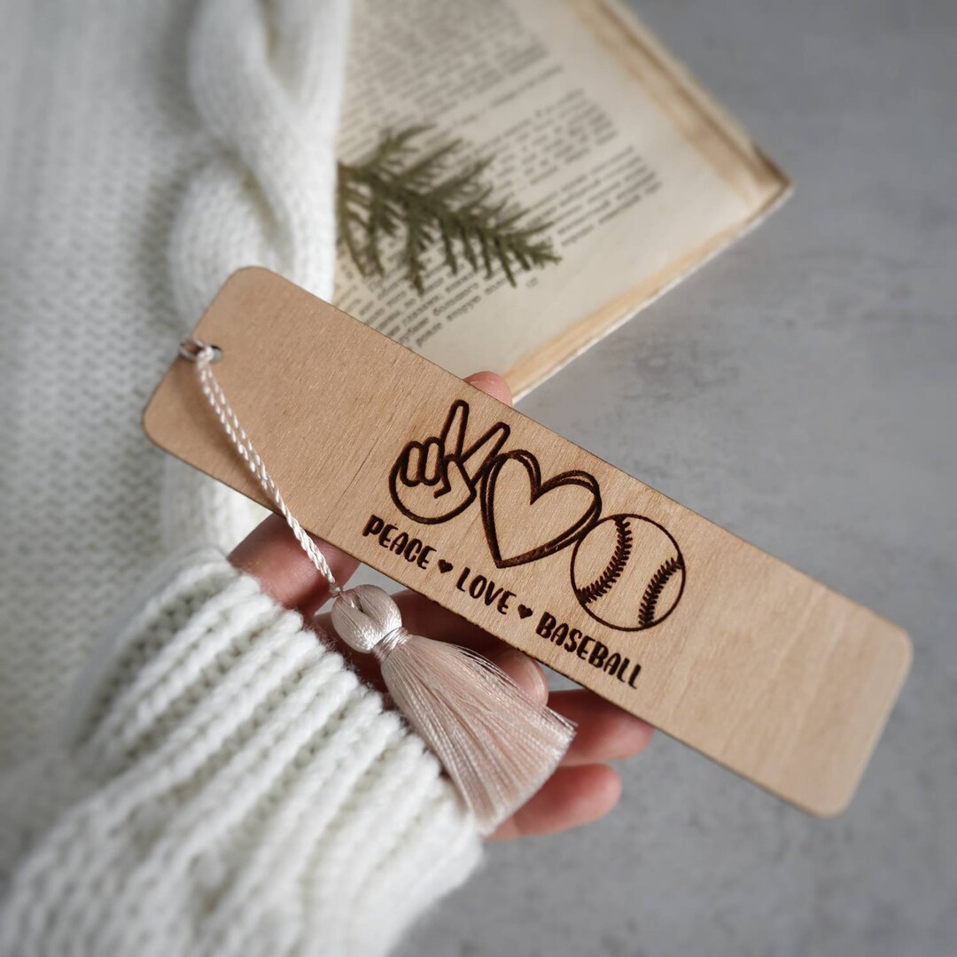 Personalized Baseball Bookmark Custom Quote Engraved Wooden Bookmark ...