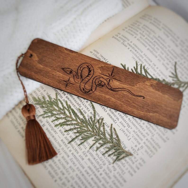 Snake Bookmark Hades and Persephone Inspired Engraved Wooden Bookmark ...