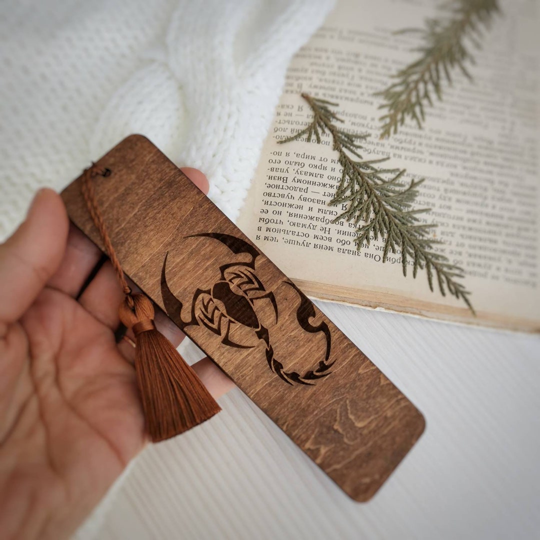 Scorpion Engraved Wooden Bookmark, Egyptian Serqet Goddess - Etsy