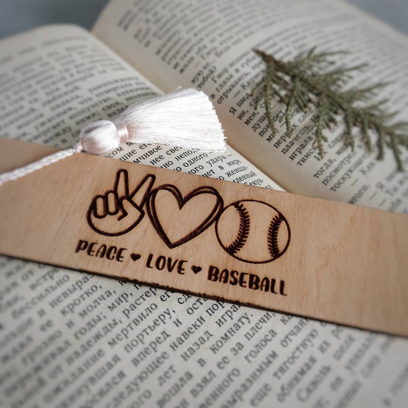 Personalized Baseball Bookmark Custom Quote Engraved Wooden Bookmark ...