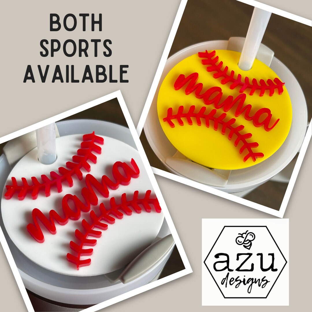 Tumbler Topper Baseball Softball Mom Personalization Acrylic Name Tag ...