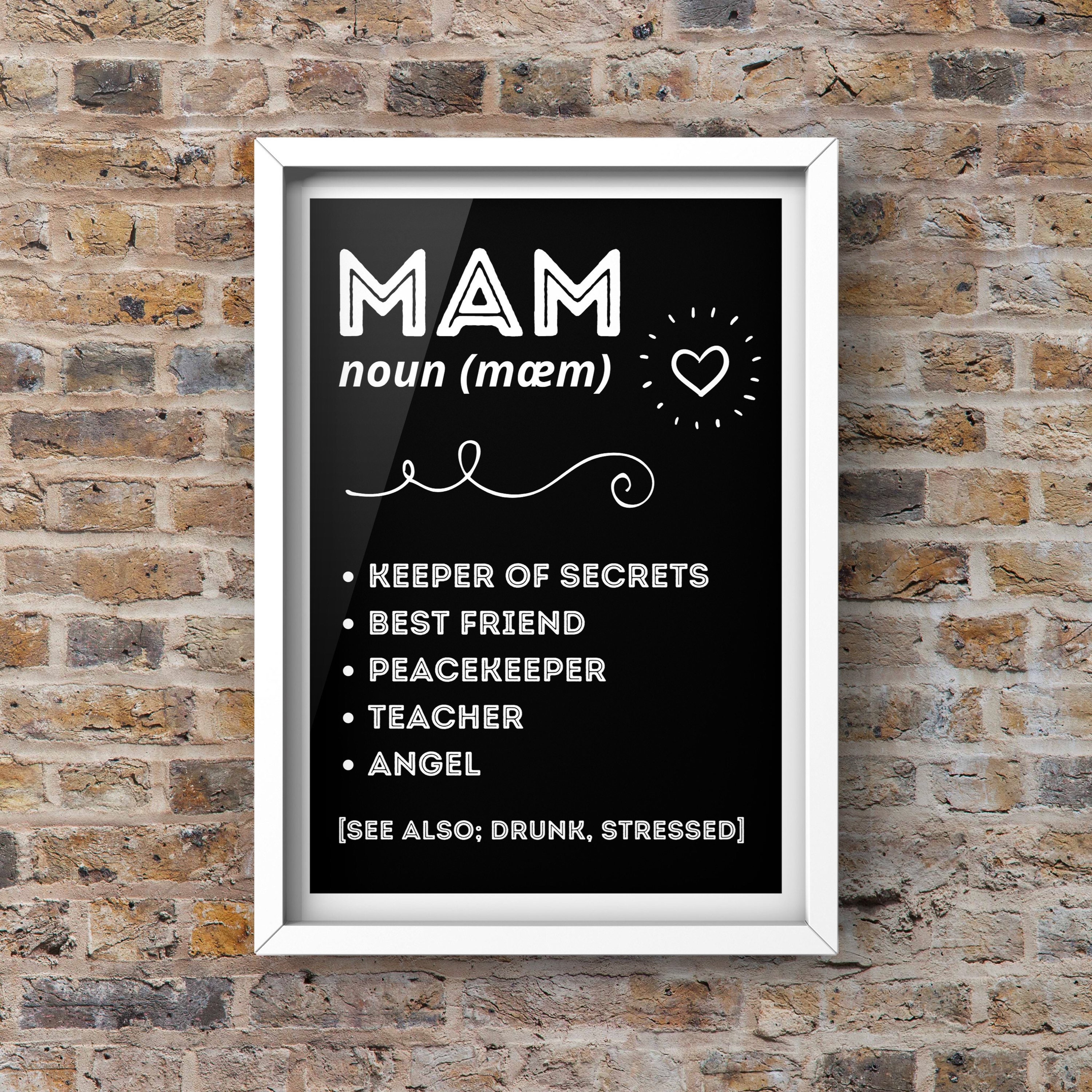 Mam Definition Poster | Etsy