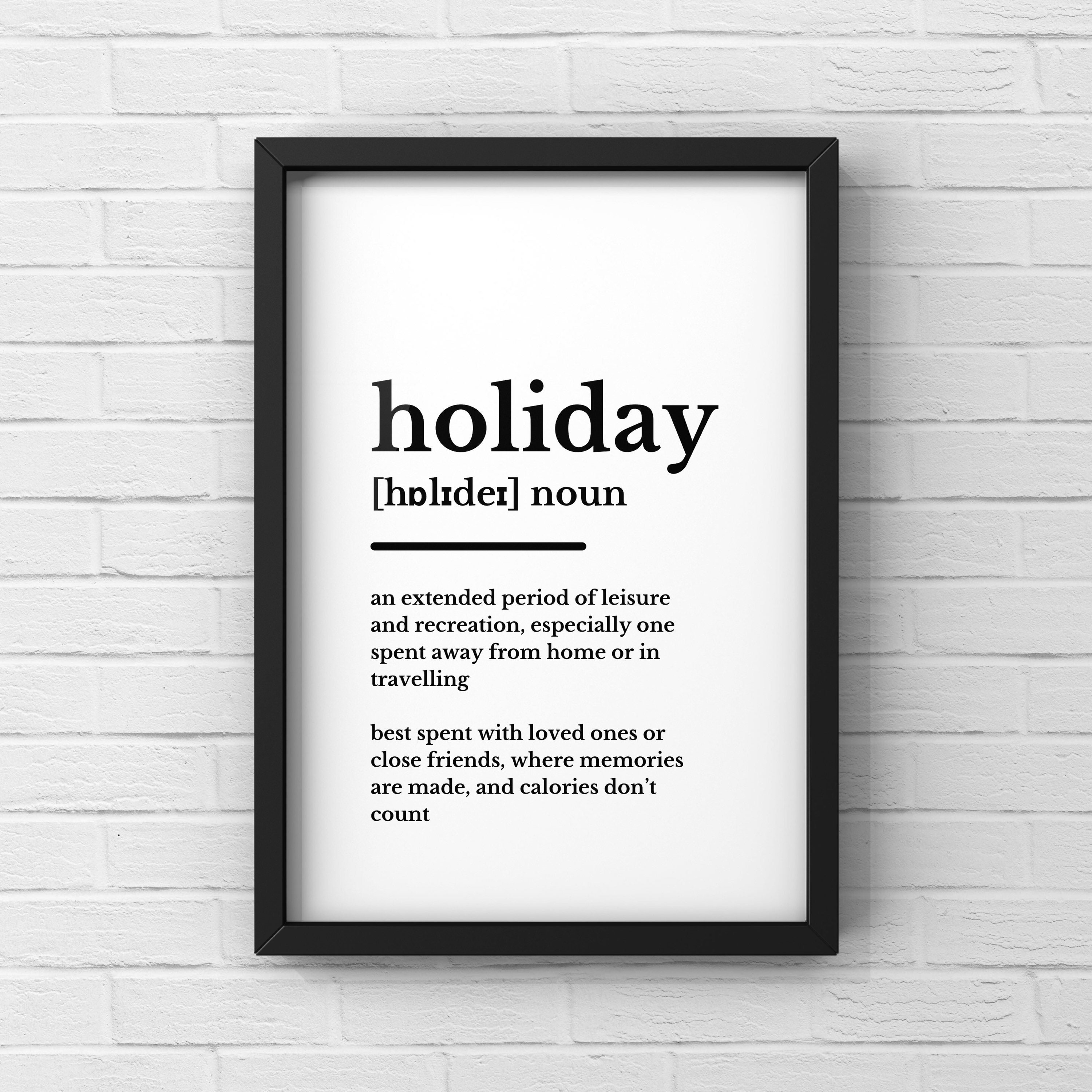 Holiday Definition A4 Print - Etsy