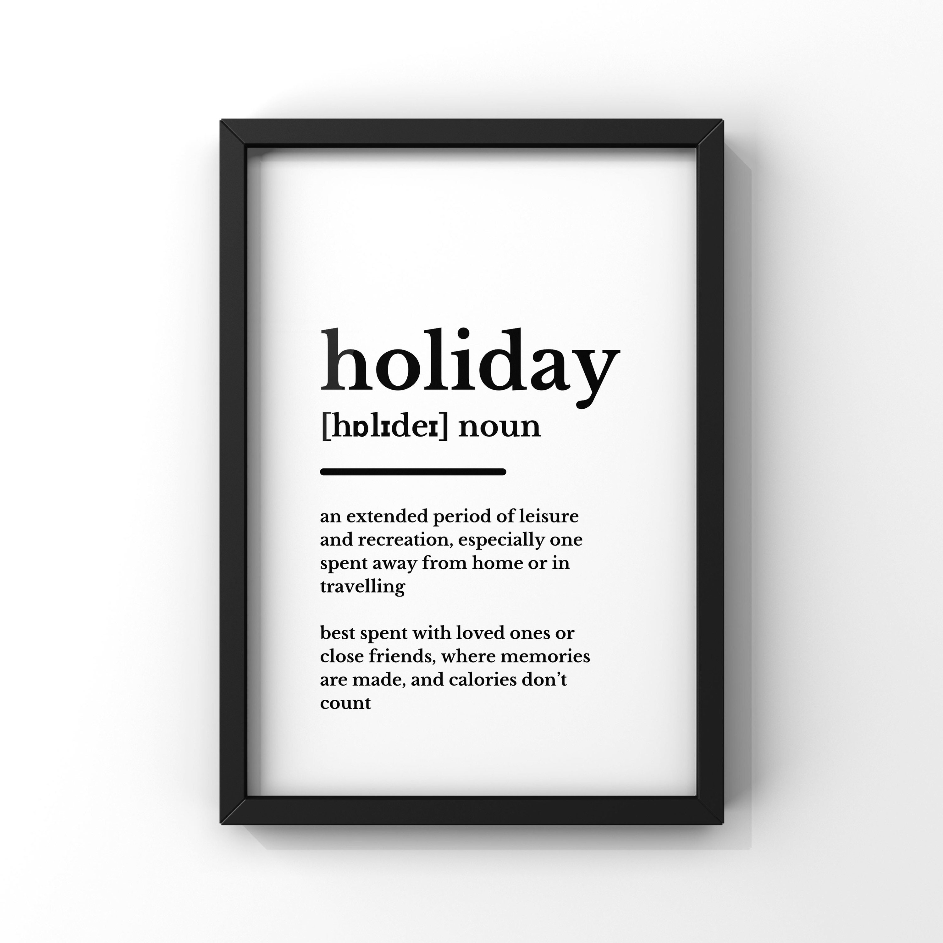 Holiday Definition A4 Print - Etsy