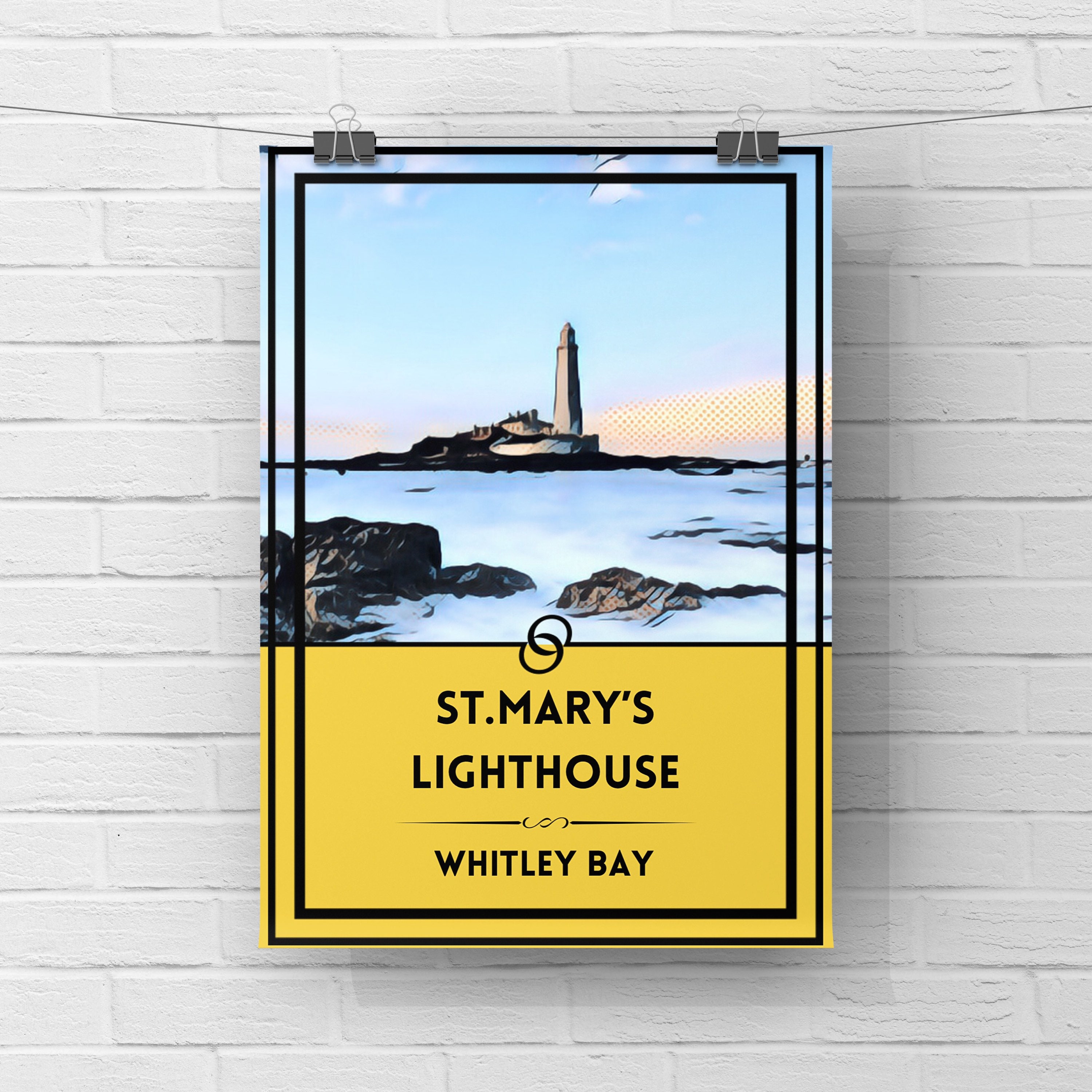 St.marys Lighthouse Whitley Bay Travel Poster - Etsy UK