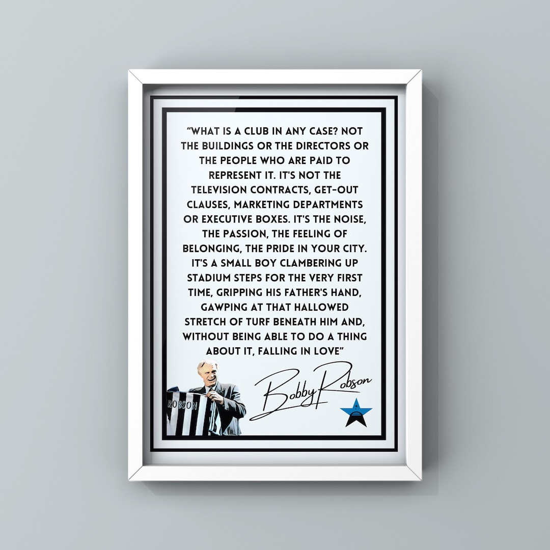 Sir Bobby Robson NUFC Quote Poster - Etsy UK