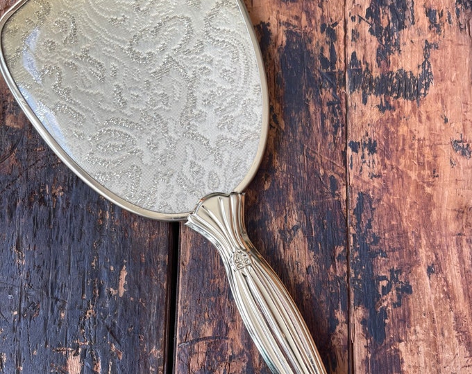 Antique Hand Mirror With Gold Demask Detailing - Etsy