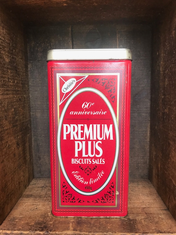 Premium Plus Cracker Tin // 60th Anniversary // Retro Red and - Etsy