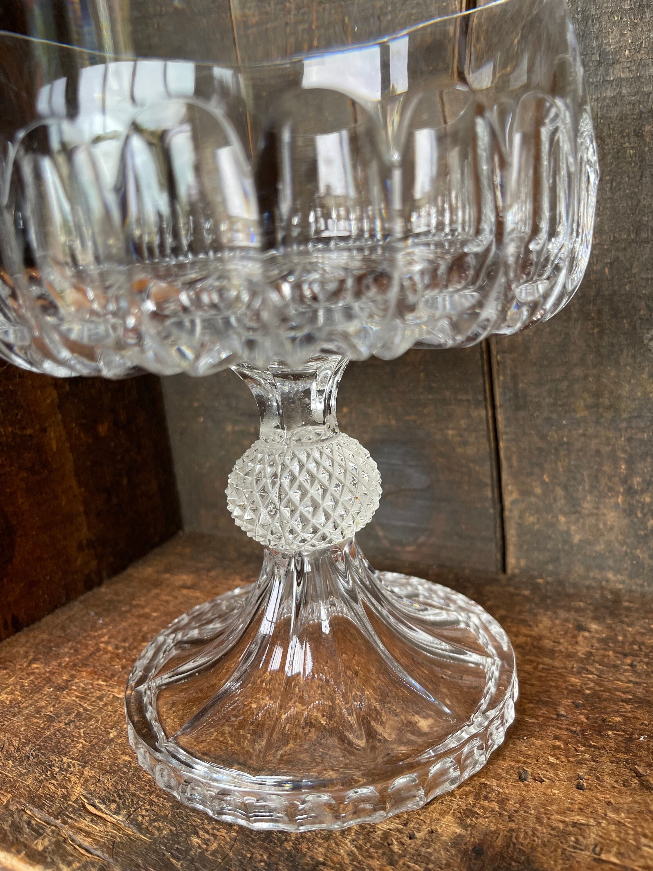 Vintage Footed Bowl // Heavy and Stunning - Etsy