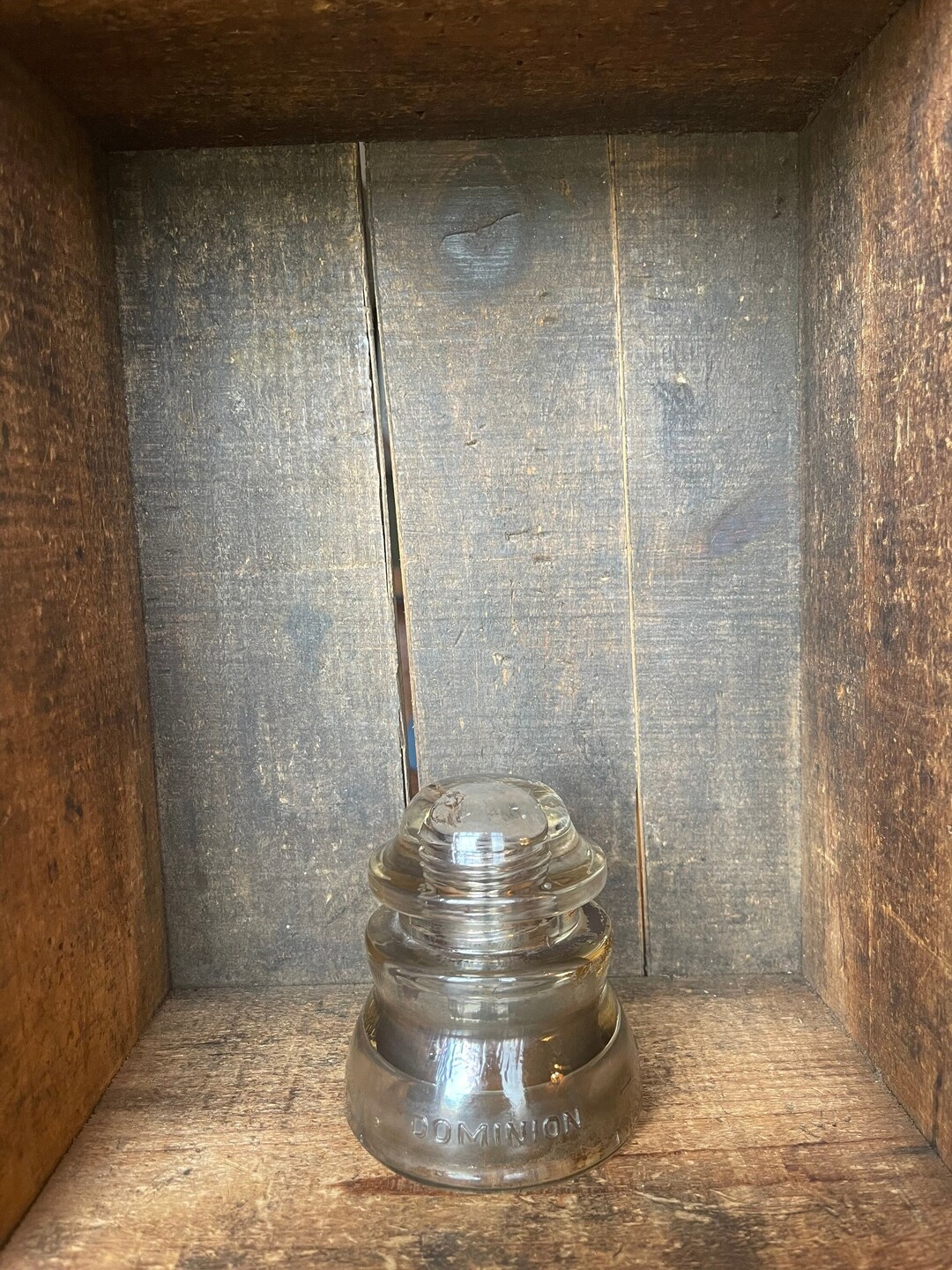 Vintage Dominion Clear Glass Insulator 42 // Industrial Decor - Etsy