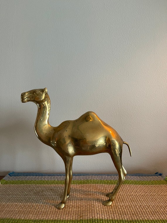 Vintage Solid Brass Mid-century Modern Camel - Etsy