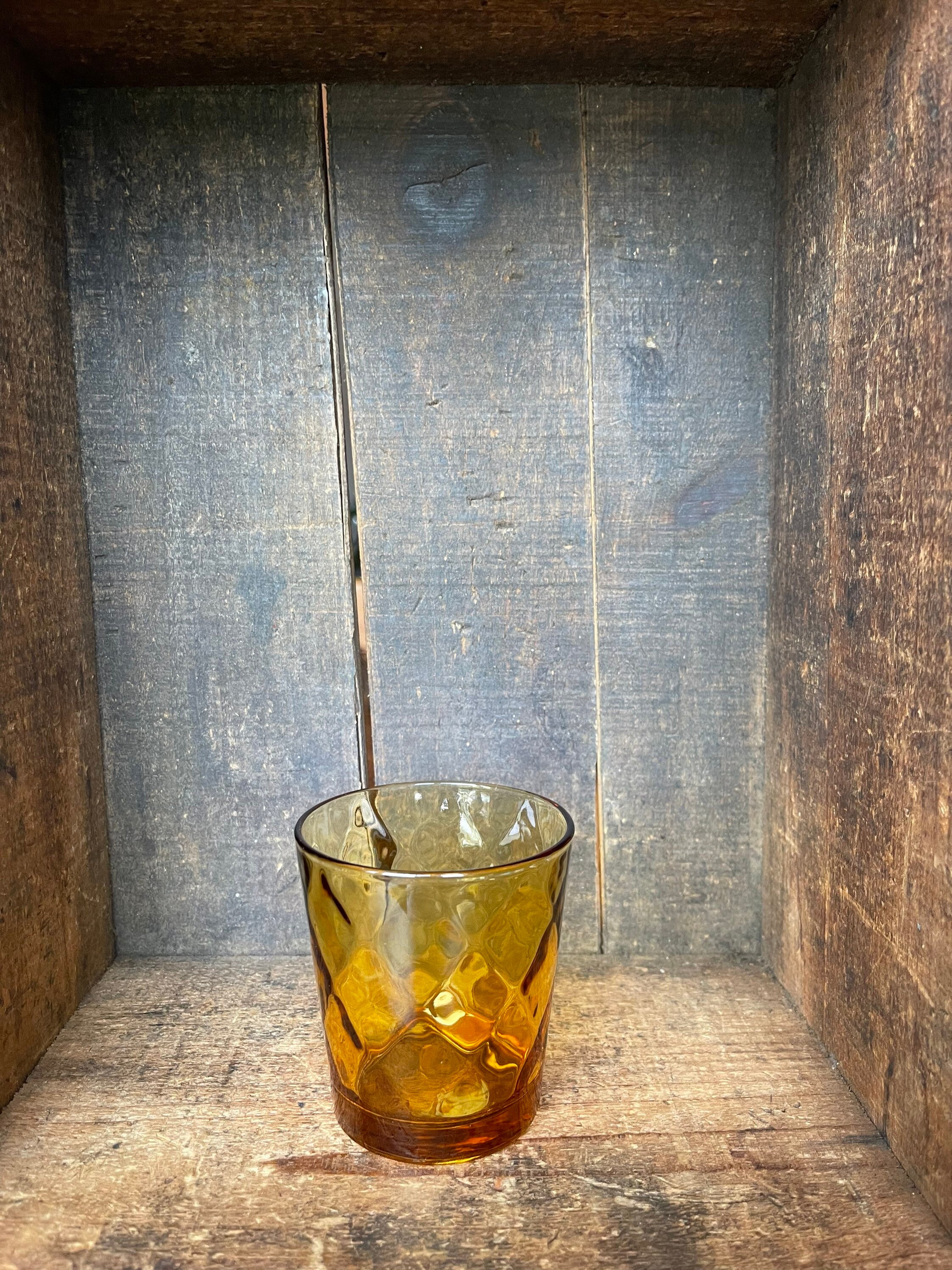 Vintage Amber Old Fashioned Glass // Amber Set of Glasses // Amber Low ...