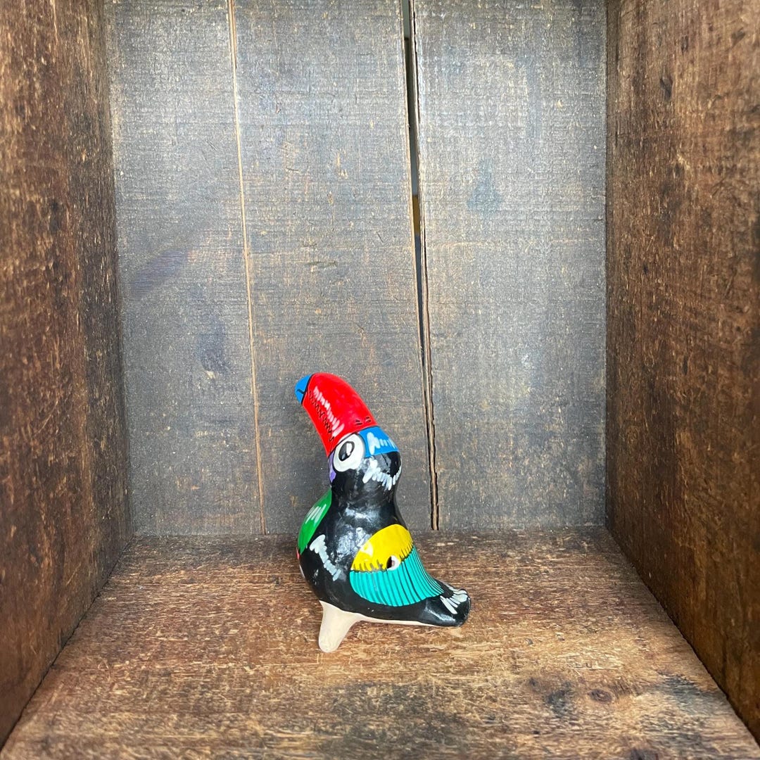 Vintage Handmade Clay TOUCAN OCARINA // Costa Rican Folk Art // Bird ...