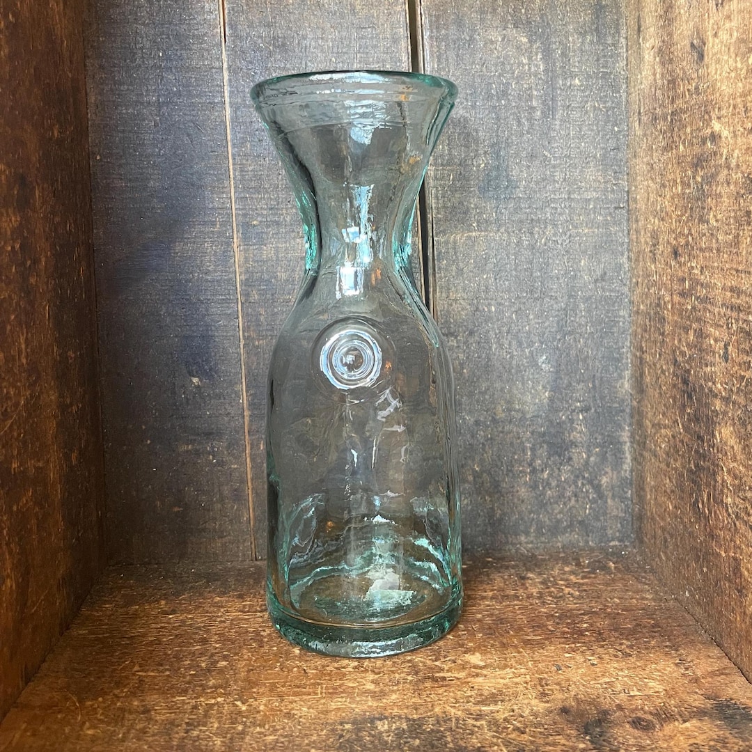 Vintage Recycled Glass Wine Bottle Half Litre Carafe Decanter Pitcher ...