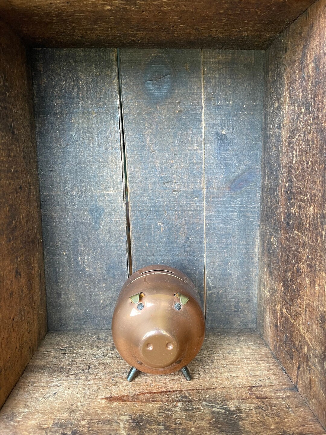 Vintage Copper Piggy Bank - Etsy