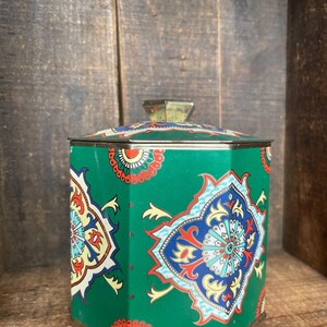 Vintage Green Storage Tin - Etsy