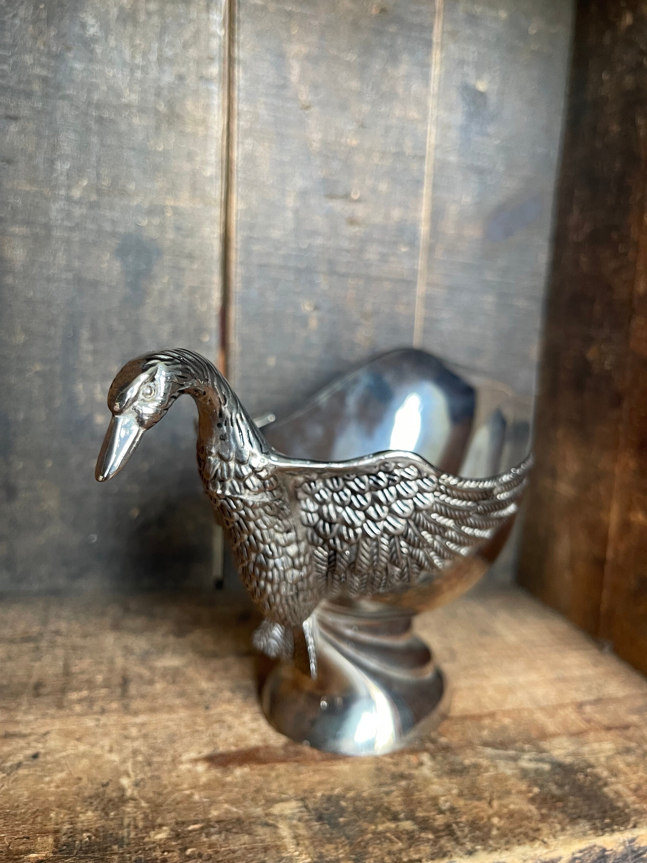 Large French Silea Silver Plate Gravy Boat // Flying Swan - Etsy