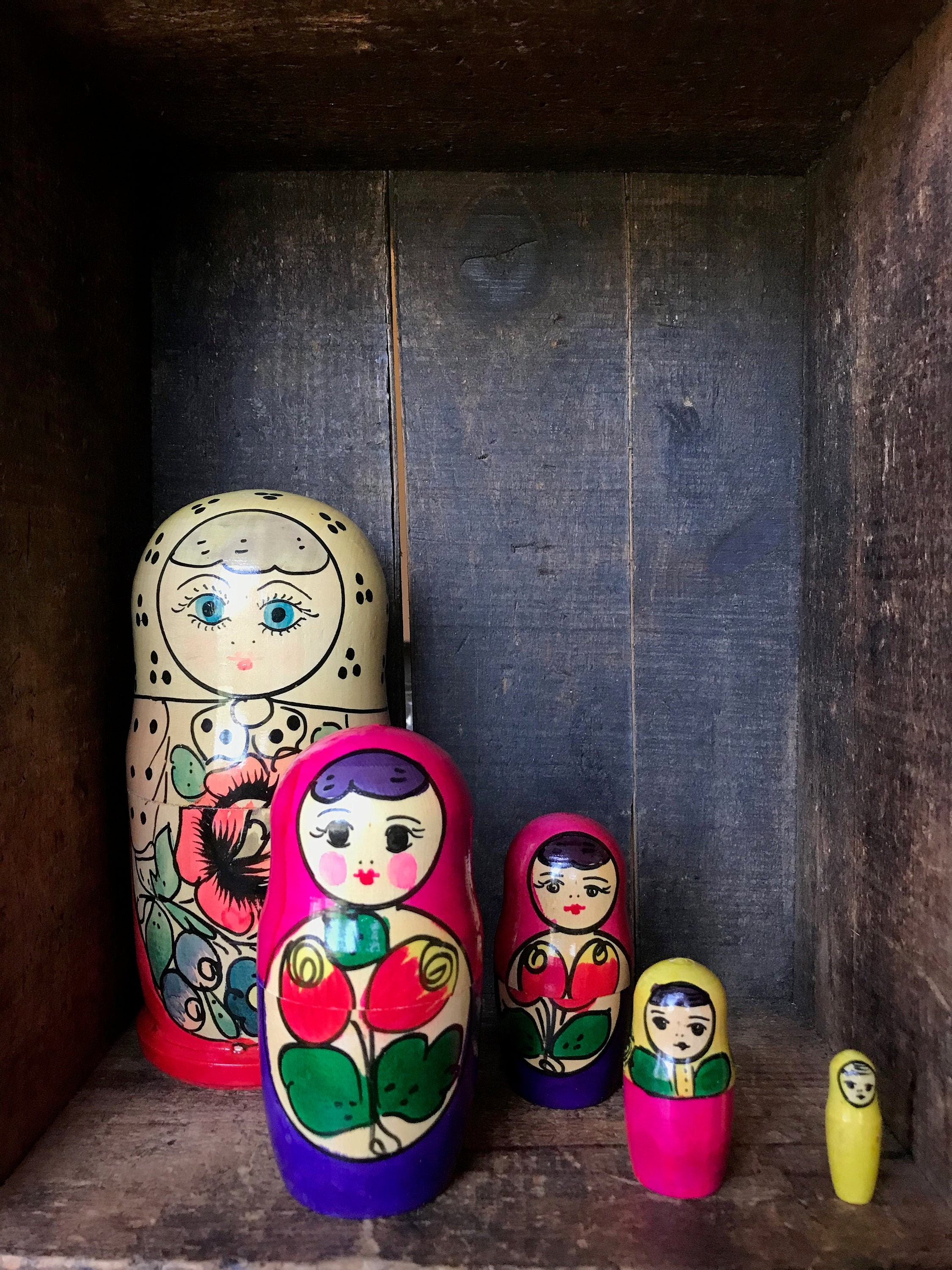 Soviet Santa Nesting Dolls For Kids, Matrioshka Babushka Doll, Wooden ...