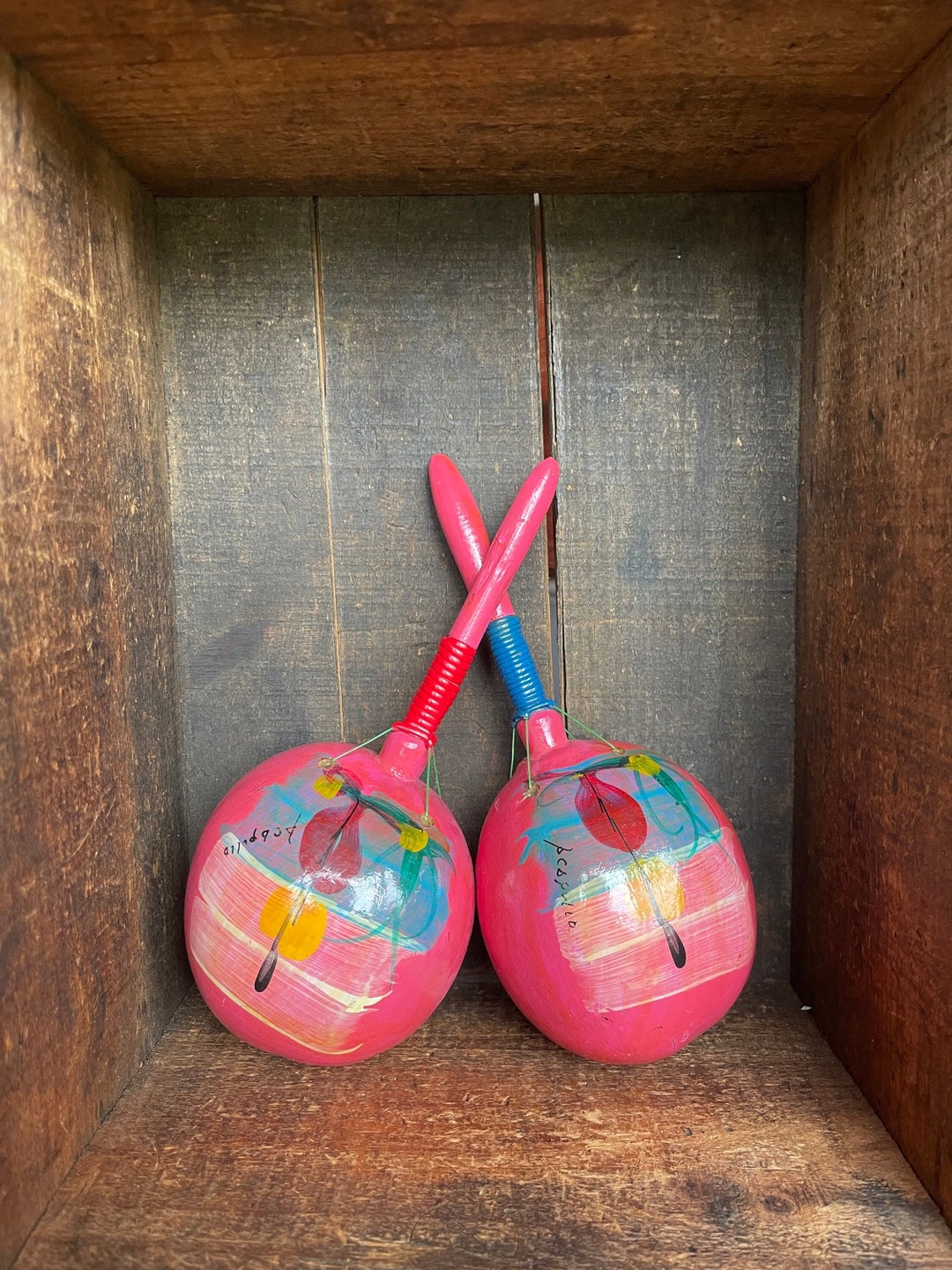 Set of 2 // Vintage Acapulco Maracas // Beautiful Gift // Nursery ...