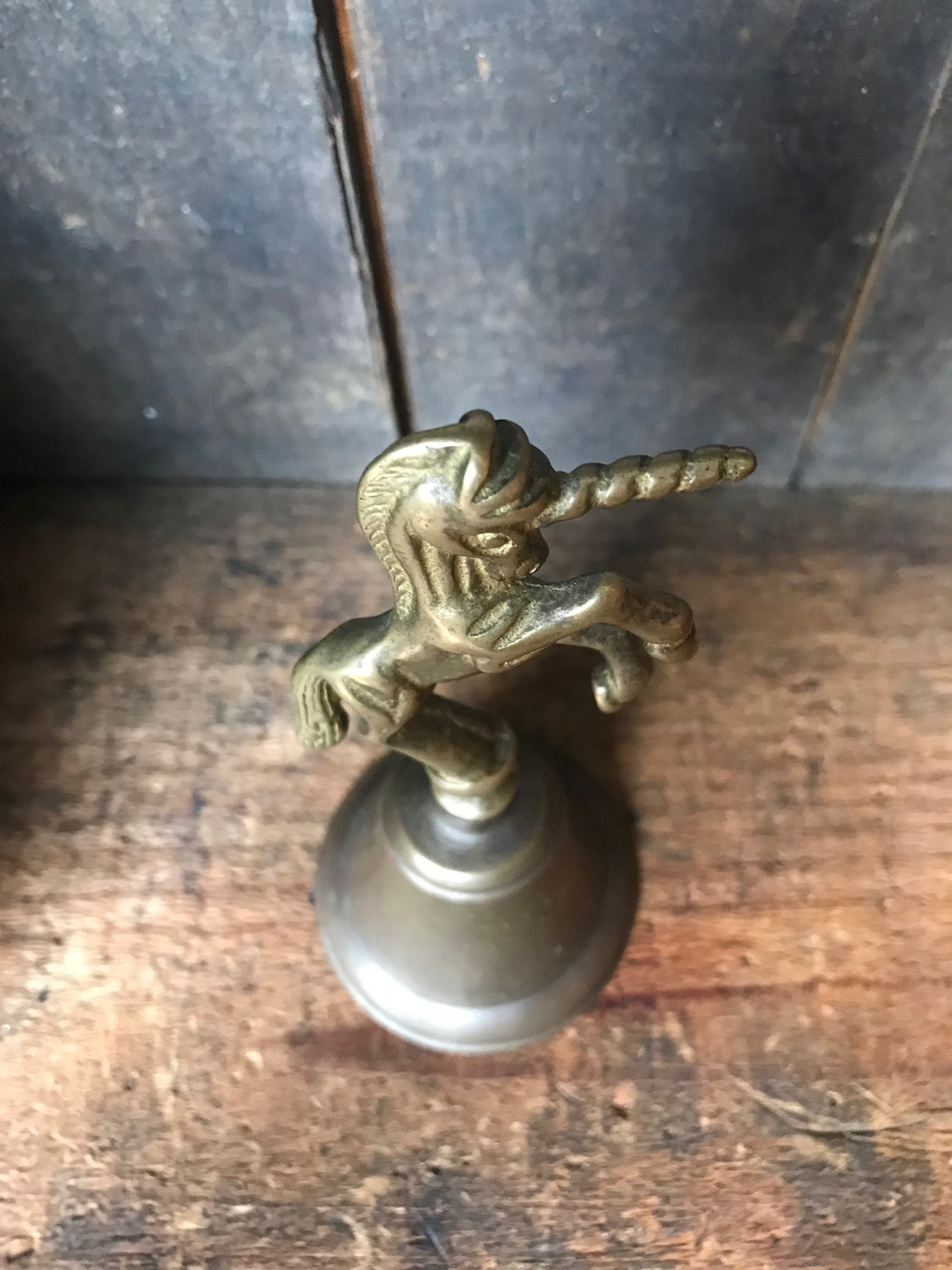Vintage Brass Unicorn Bell // Whimsical Metal Bell Decor // | Etsy