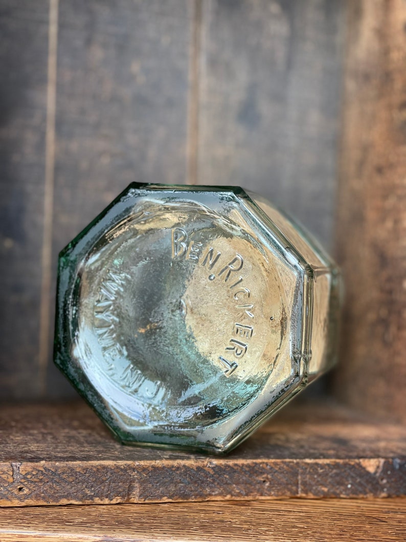 Ben Rickert Wayne N.J Vintage Octagonal Glass Canister With - Etsy