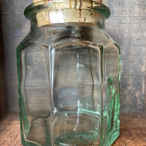 Ben Rickert Wayne N.J Vintage Octagonal Glass Canister With Rustic Cork ...