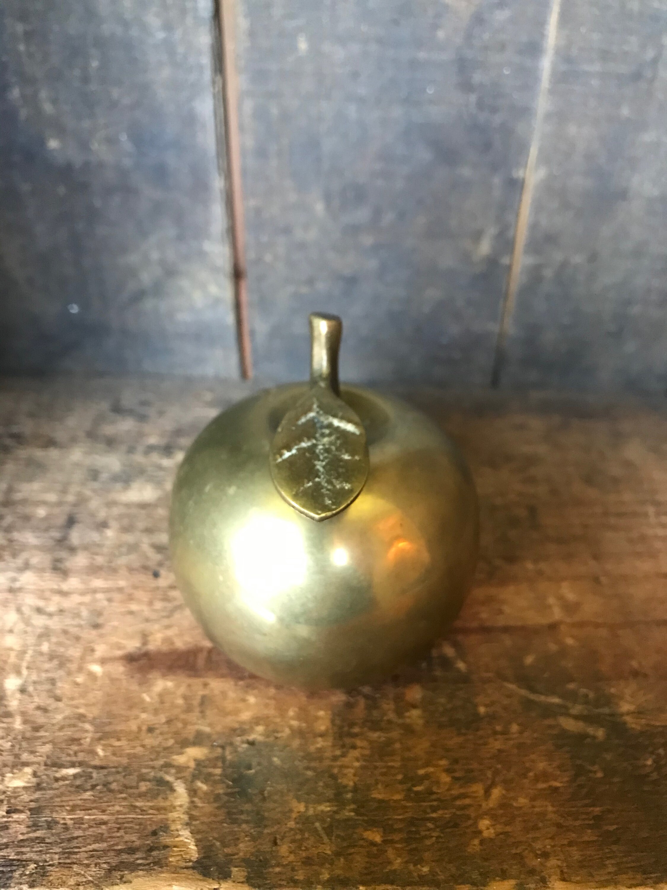 Vintage Brass Apple Bell - Etsy
