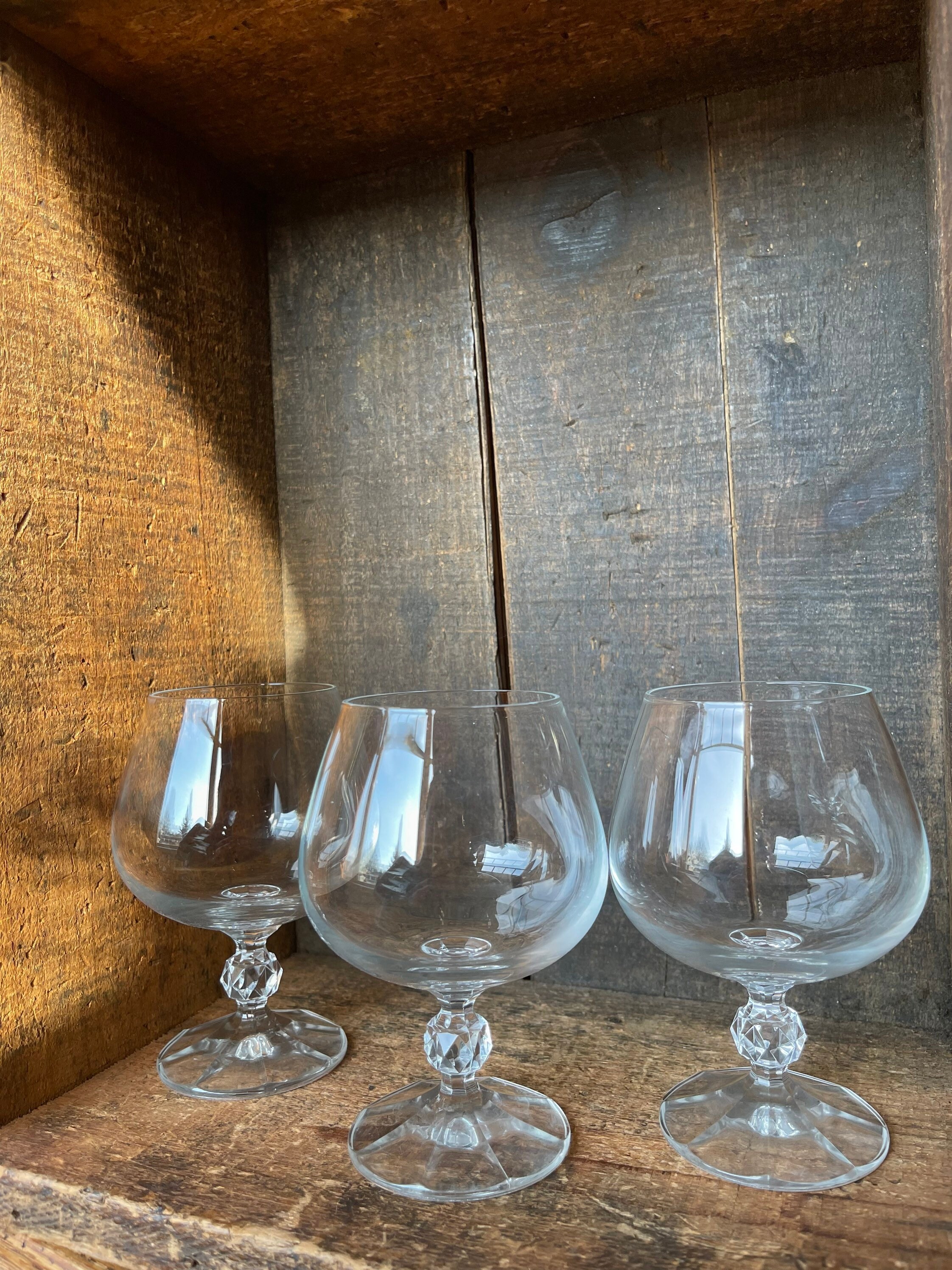 Set of 3 // Vintage Claudia Fine Crystal Brandy/cognac - Etsy