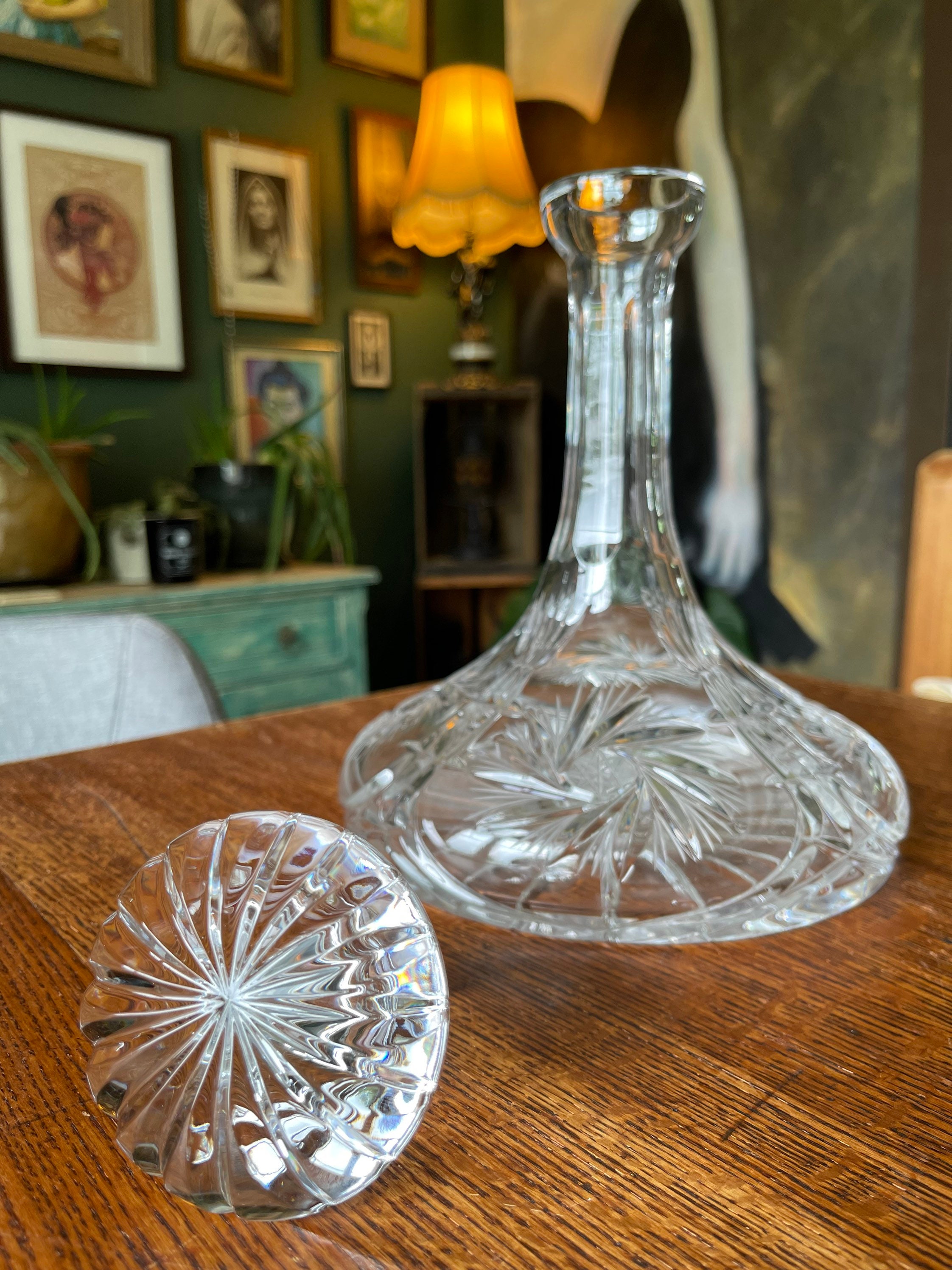 RARE Vintage Ship Decanter Cut Glass Decanter Glass Stopper - Etsy