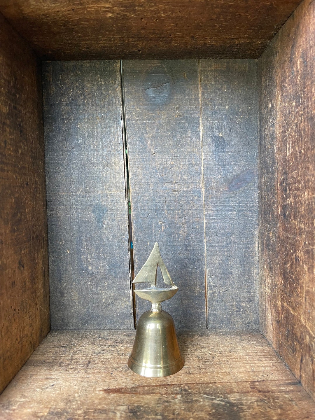 Vintage Brass Tabletop Dinner Bell // Sail Boat - Etsy