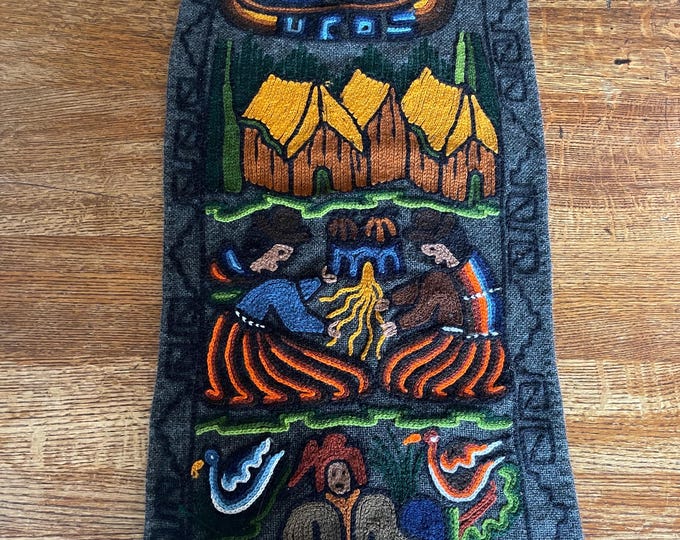Vintage Peruvian Hand Woven or Embroidered Wool Tapestry,peru Folk Art ...