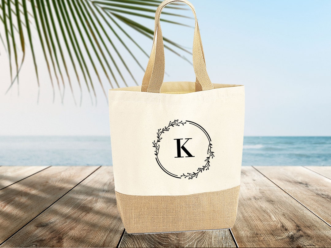 Personalised Bag, Monogram Jute Bag, Custom Tote Bag, Bridesmaid Bag ...