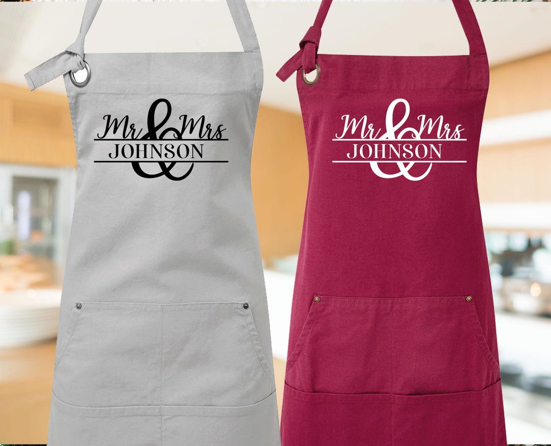 Couples Apron, Matching Apron for Couple, Personalised Apron, Wedding ...