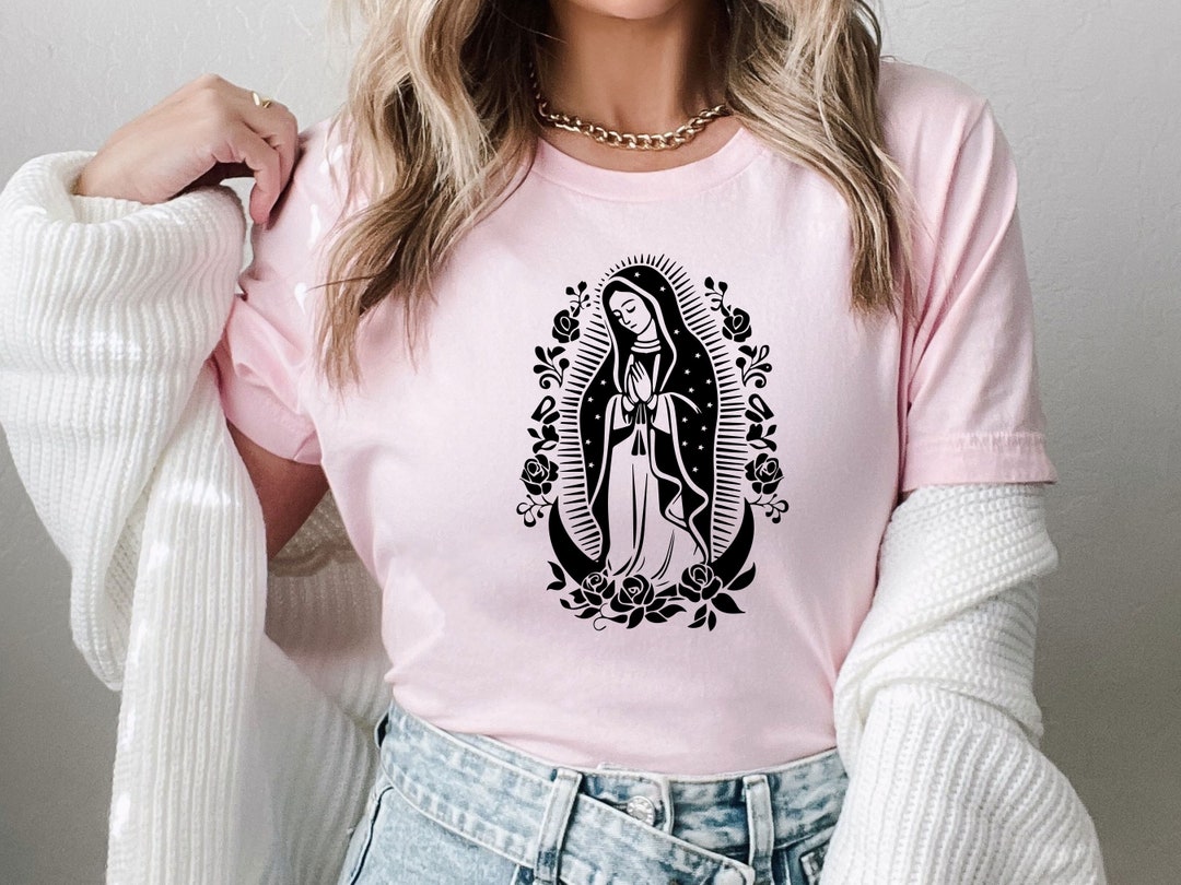 Virgin Mary Shirt, Religious Gift, Mother of Jesus, Cute Mum Shirt ...