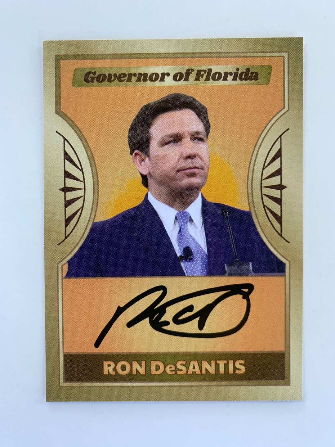 2022 Ron Desantis Gold Facsimile Autograph Card FLORIDA - Etsy