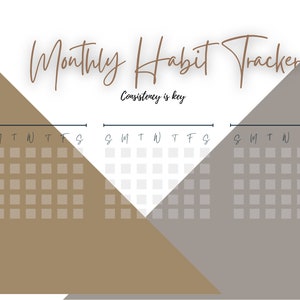 Habit Tracker Printable, Square Habit Tracker| Goal Planner| Daily ...