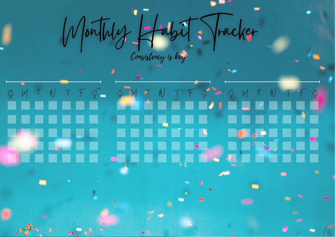 Habit Tracker Printable, Square Habit Tracker| Goal Planner| Daily ...