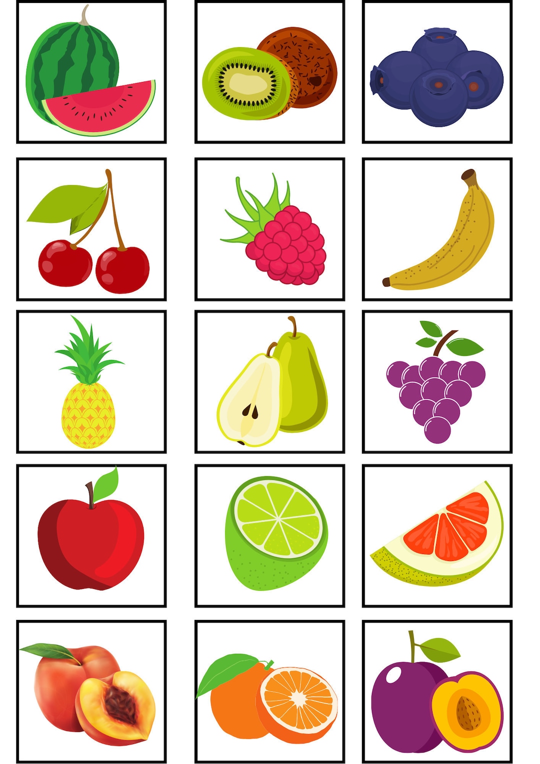 Memory Game Fruits and Vegetables card Game Also Known as Concentration ...