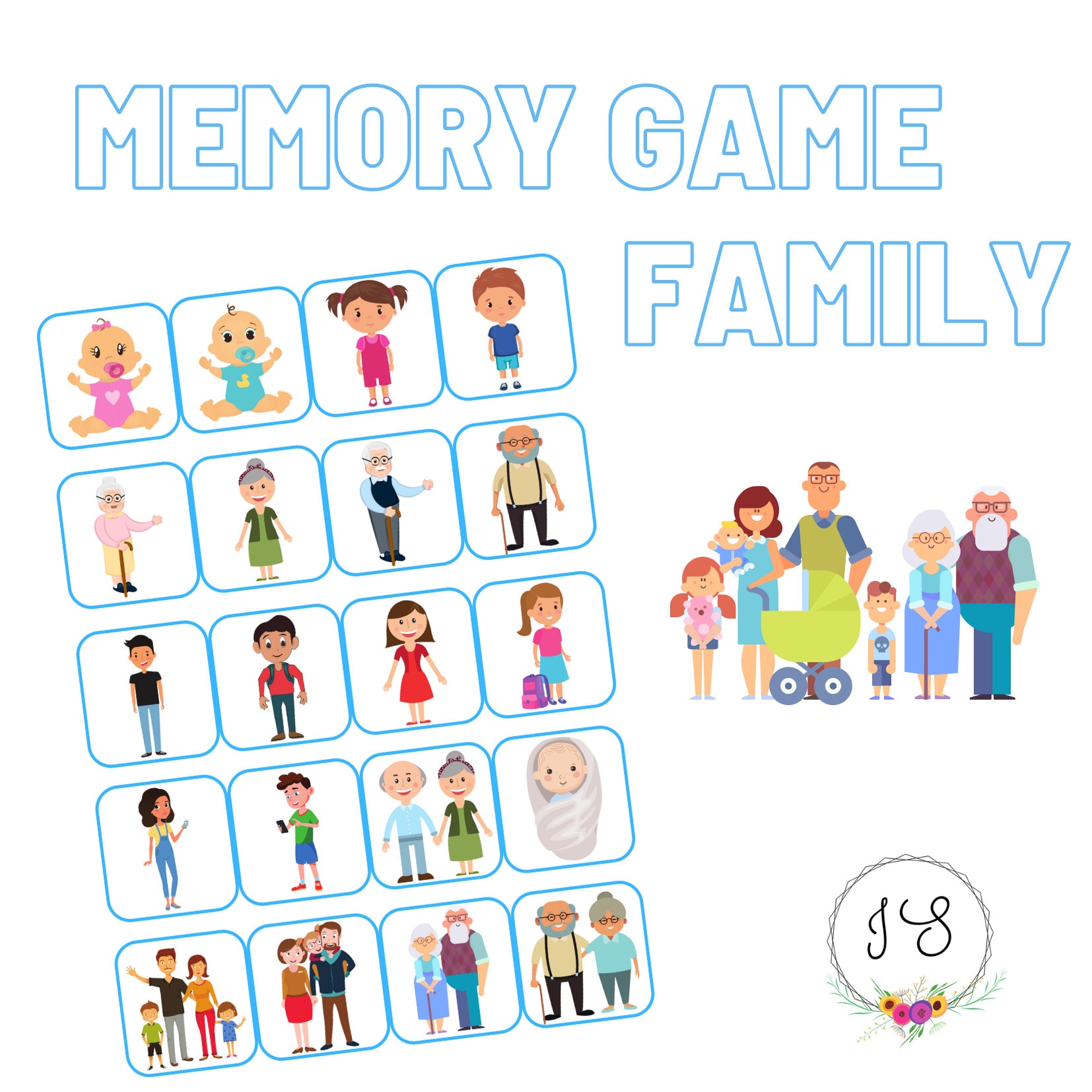 Memory Game - Family (card Game Also Known as Concentration or Pairs ...