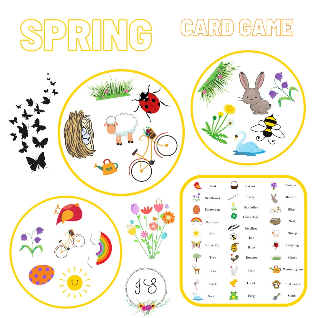 Spring - Dobble/spot It Style Game (printable), Game Based on Dobble or ...