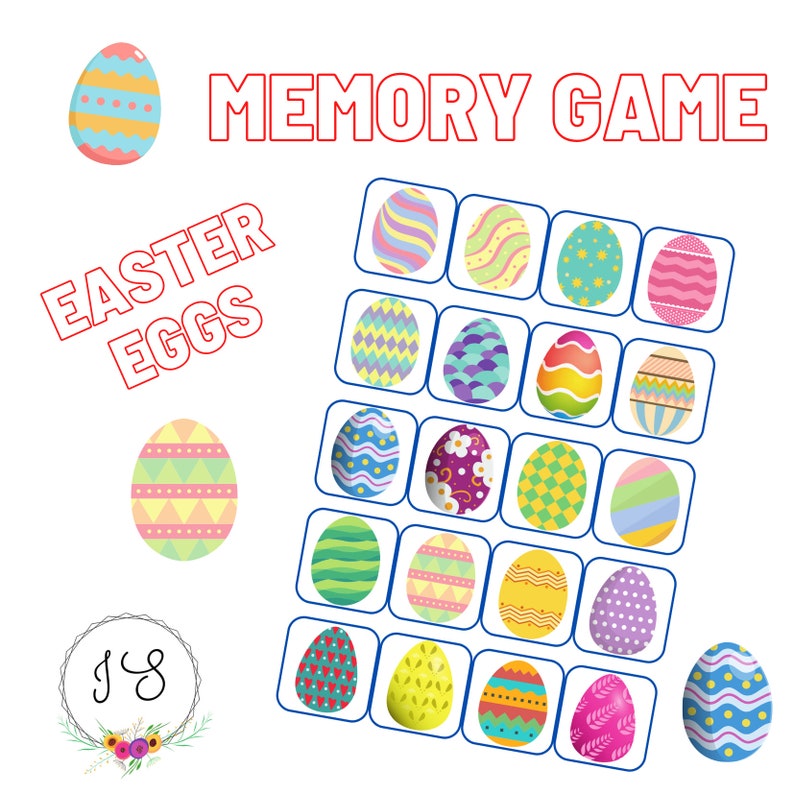 Memory Game - Easter Eggs (card Game Also Known as Concentration or ...