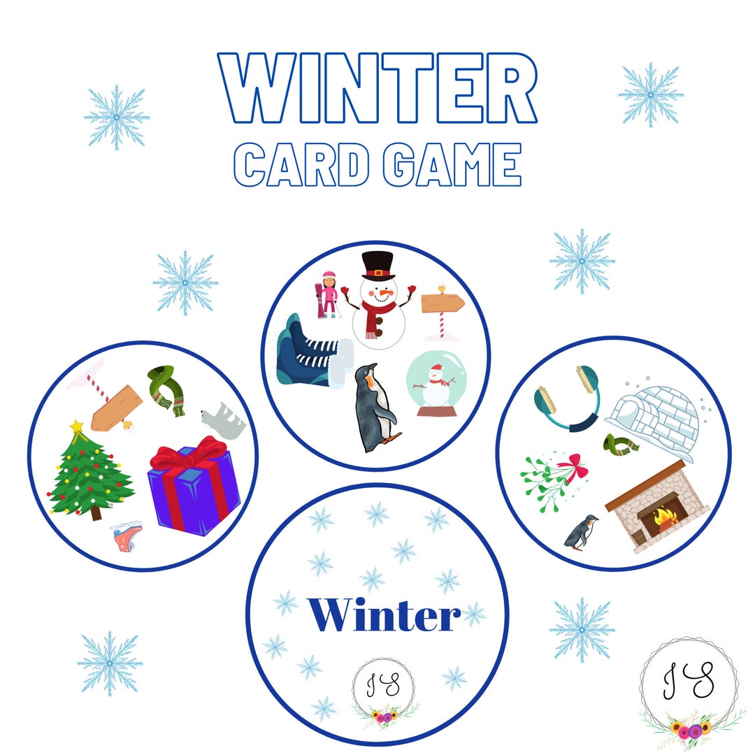 Winter - Dobble/spot It Style Game (printable), Game Based on Dobble or ...