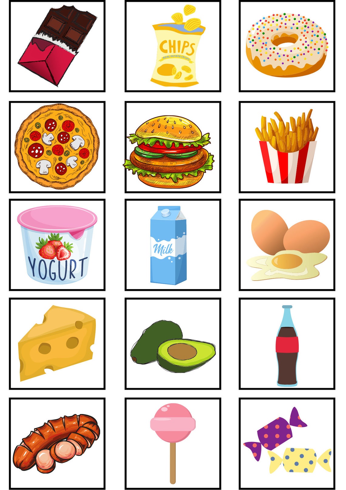 Memory Game Food card Game Also Known as Concentration or Pairs - Etsy ...